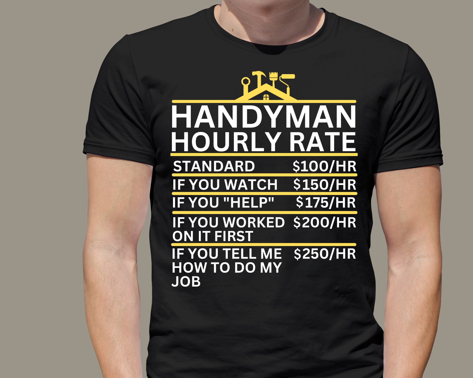 Handyman Hourly Rate Svg Png Shirts, Repairman Shirt, Contractor Shirt ...