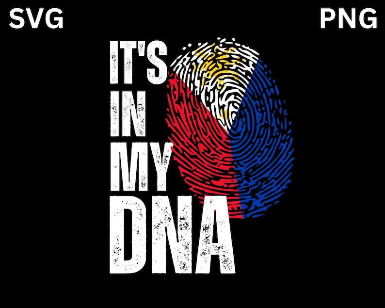 Filipino DNA Flag Fingerprint SVG PNG: Philippines Pride (digital ...