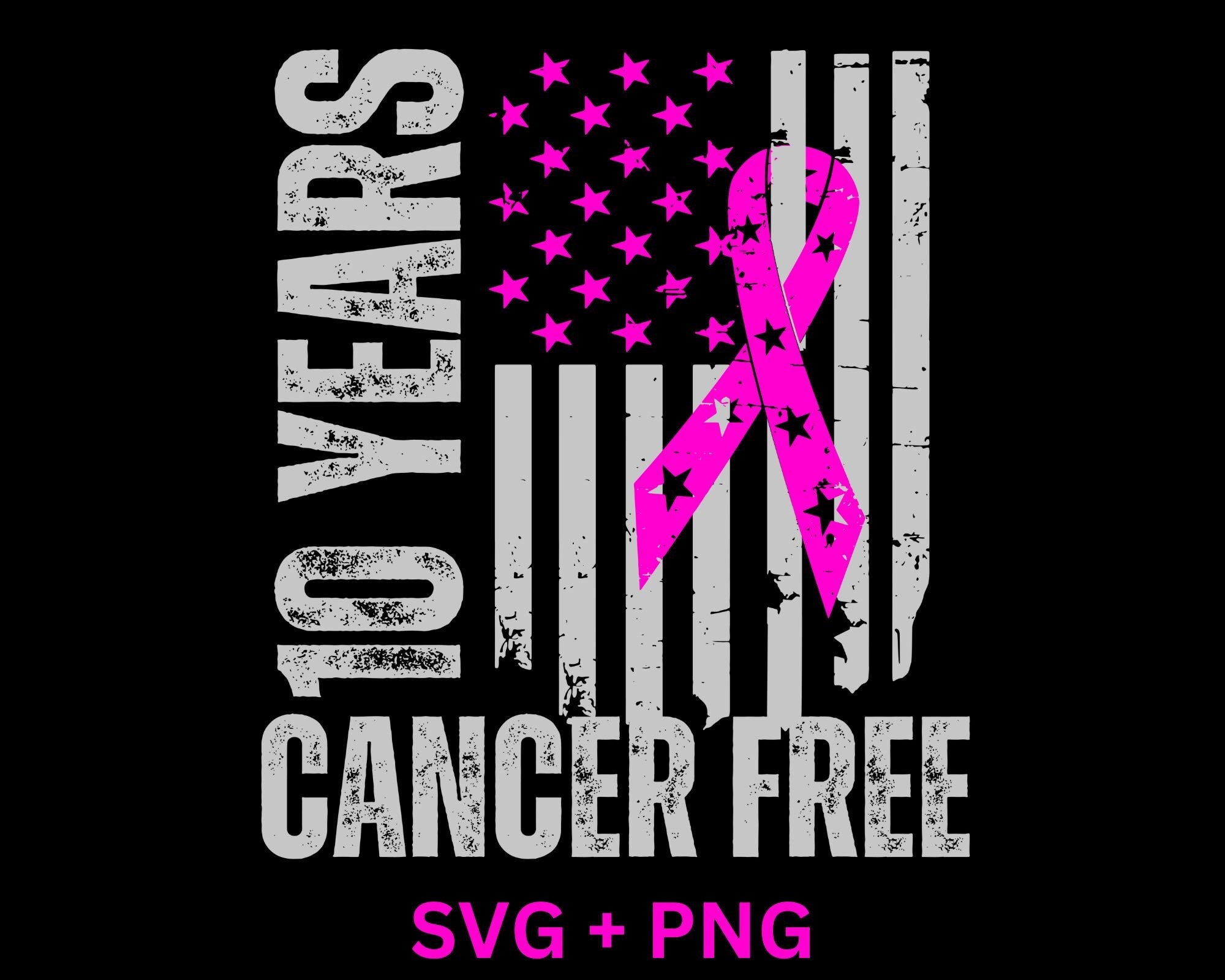 10 Years Breast Cancer Survivor Svg Png, Pink Ribbon Cancer Survivor ...