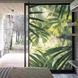 Custom Size Anti-uv Green Plant Window Film Frosted Privacy Glass Glue ...