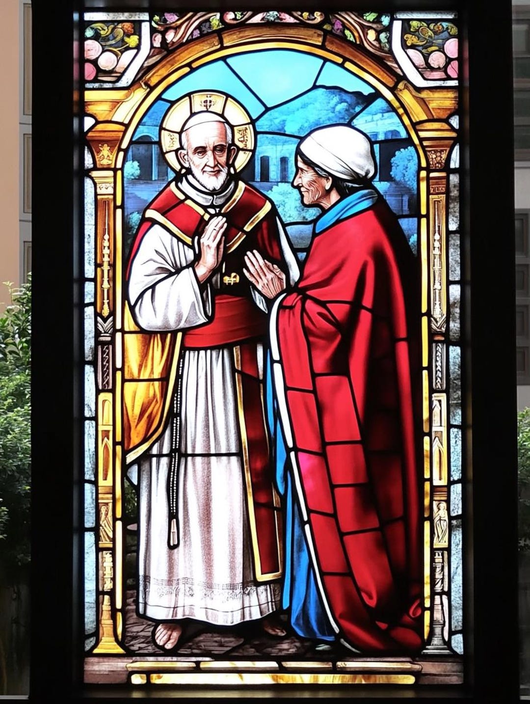Customized Size Stained Glass Window Film Featuring Religious Saints ...