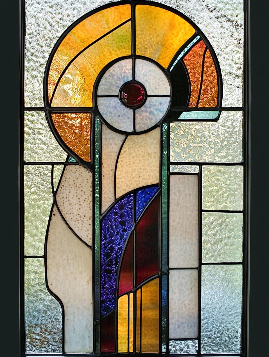 Customized Size Abstract Stained Glass Window Film Geometric and Modern ...