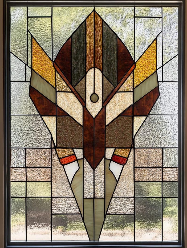 Customized Size Modern Stained Glass Window Decal Elegant Geometric ...