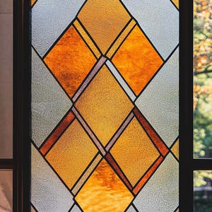 Customized Size Geometric Stained Glass Window Film Decorative Frosted ...