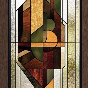 Customized Size Modern Stained Glass Window Decal Elegant Geometric ...