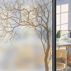 Custom Size Tree Stained Glass Window Film Frosted Privacy Static Cling ...