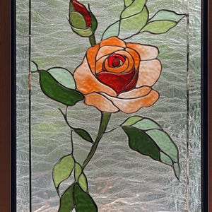 Customized Size Red Rose Stained Glass Window Film Privacy Decorative ...