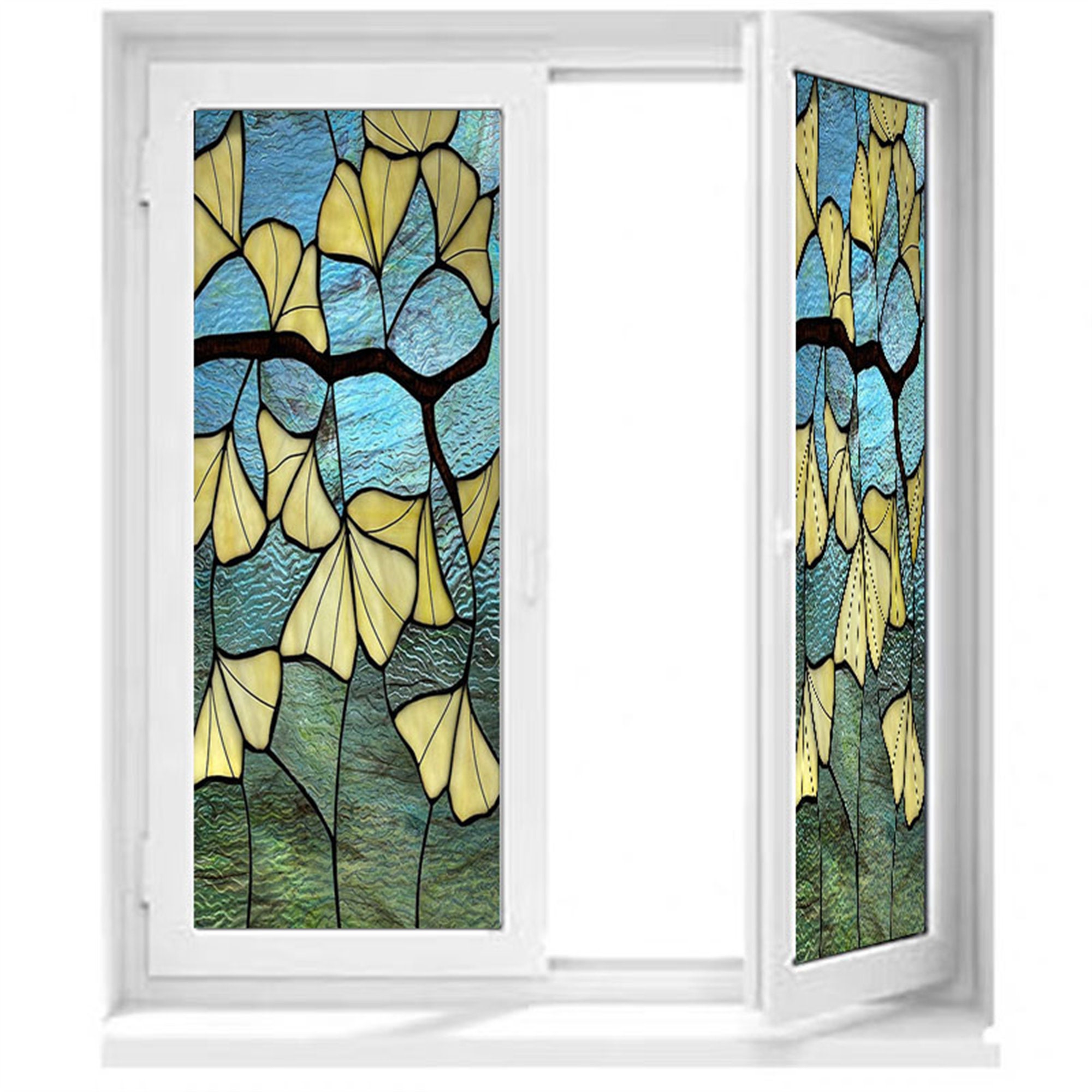 Window Film Stained Glass Stickers Static Cling Frosted Privacy Vintage ...
