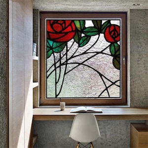 3D Matte Window Film Stained Glass Uv Window Sticker Privacy Frosted ...