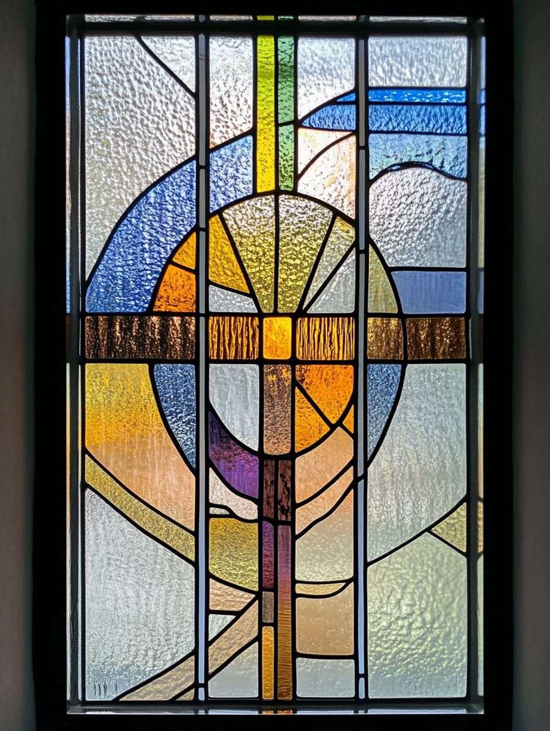 Customized Size Abstract Stained Glass Window Film Geometric and Modern ...