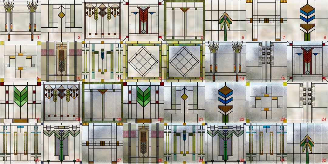 Customized Size Art Design Stained Glass Window Film Frosted Static ...