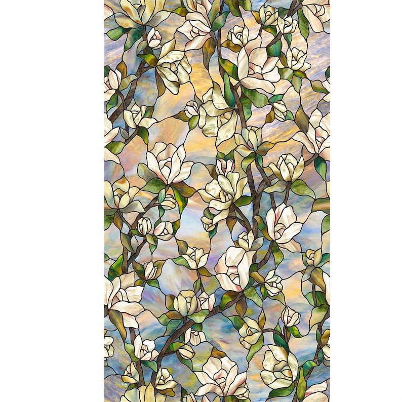 Custom Size Privacy Glass Window Film European Style Retro Flower ...