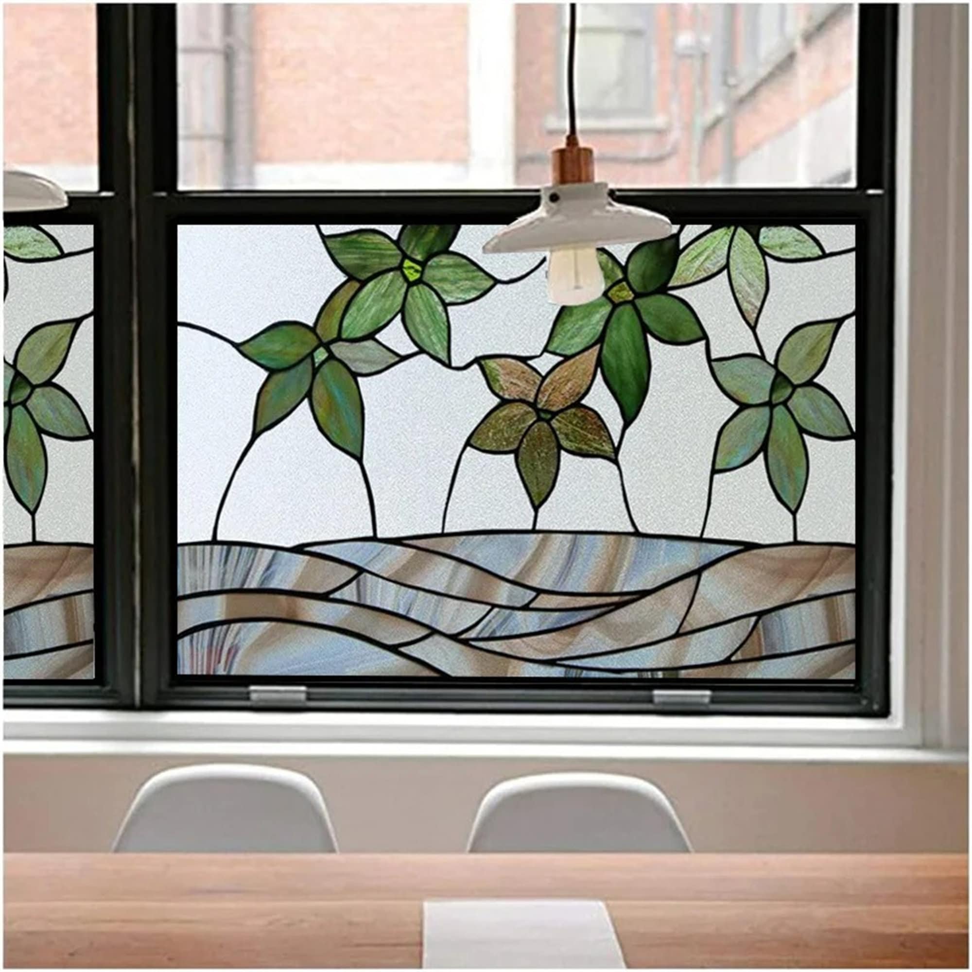 Custom Size Rose and Flower Stained Glass Stickers Static Cling for ...