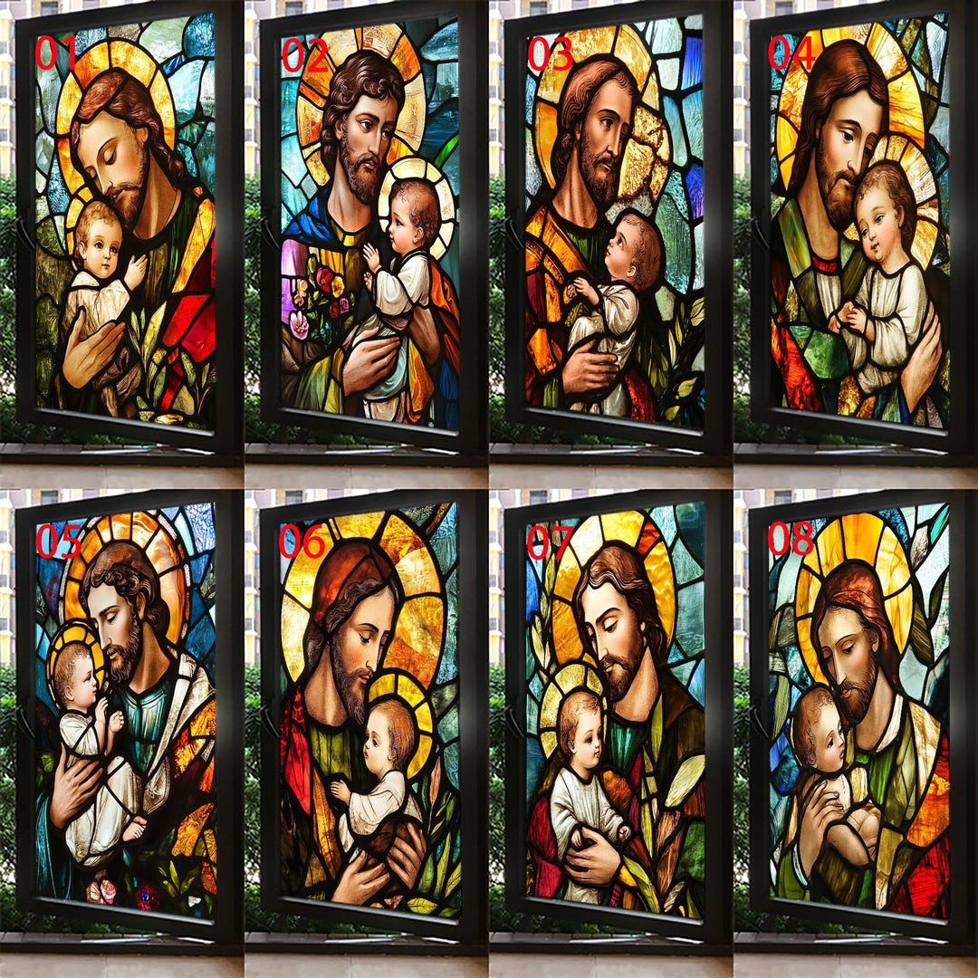 Custom Size Stained Glass Design of Jesus Embracing a Child Perfect for ...