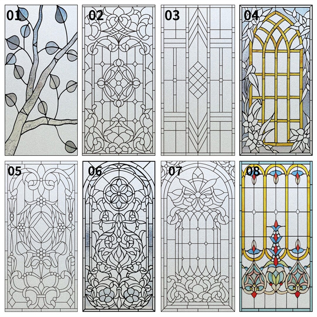Window Film Frosted Stained Glass Films Church Static Cling Privacy ...