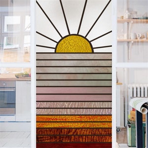 Window Film Stained Glass Stickers Static Cling Frosted Privacy Print Sun,mosaic for Window Door ...