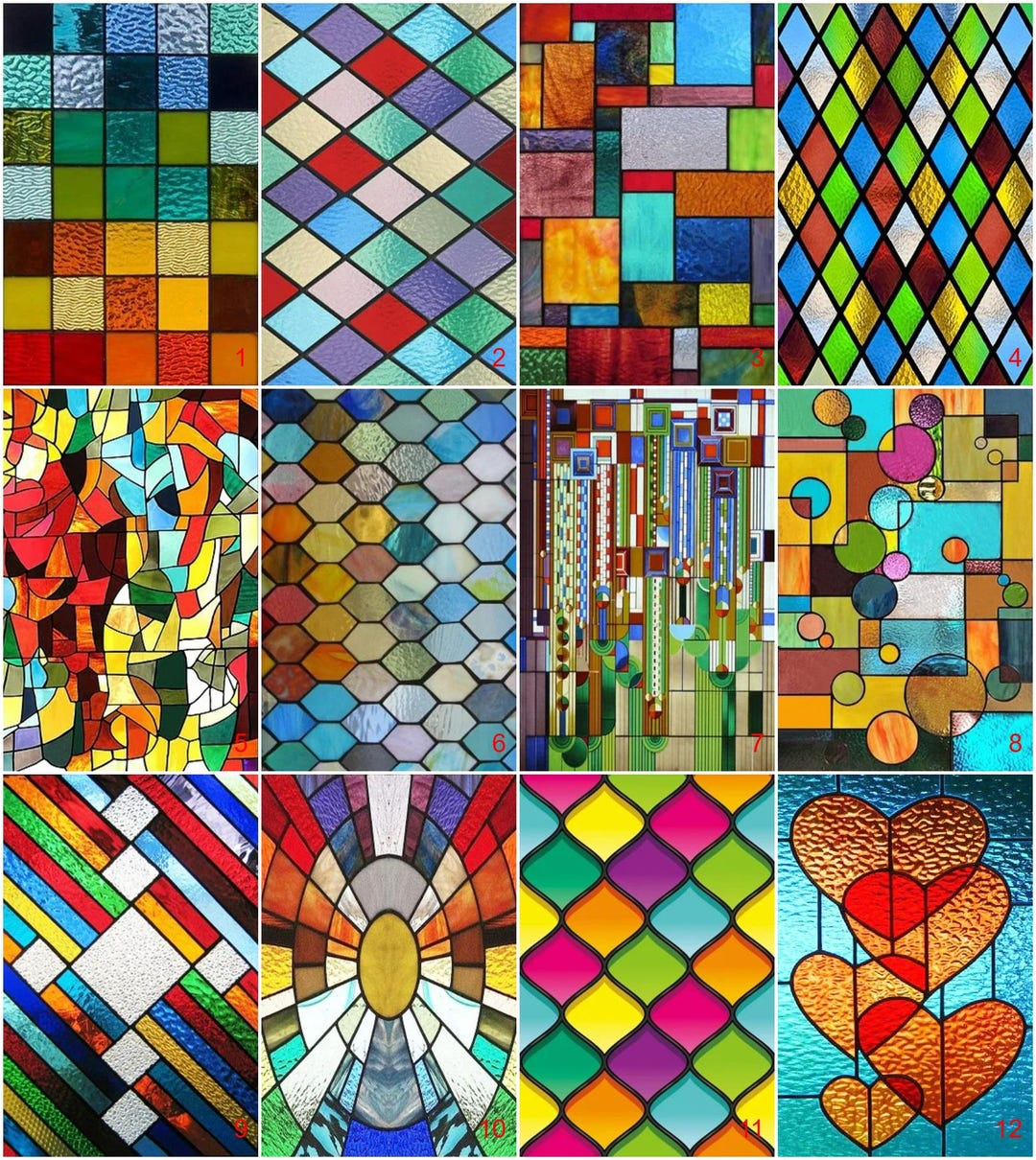 Custom Size Rainbow Effect Stained Glass Window Film Frosted Privacy ...