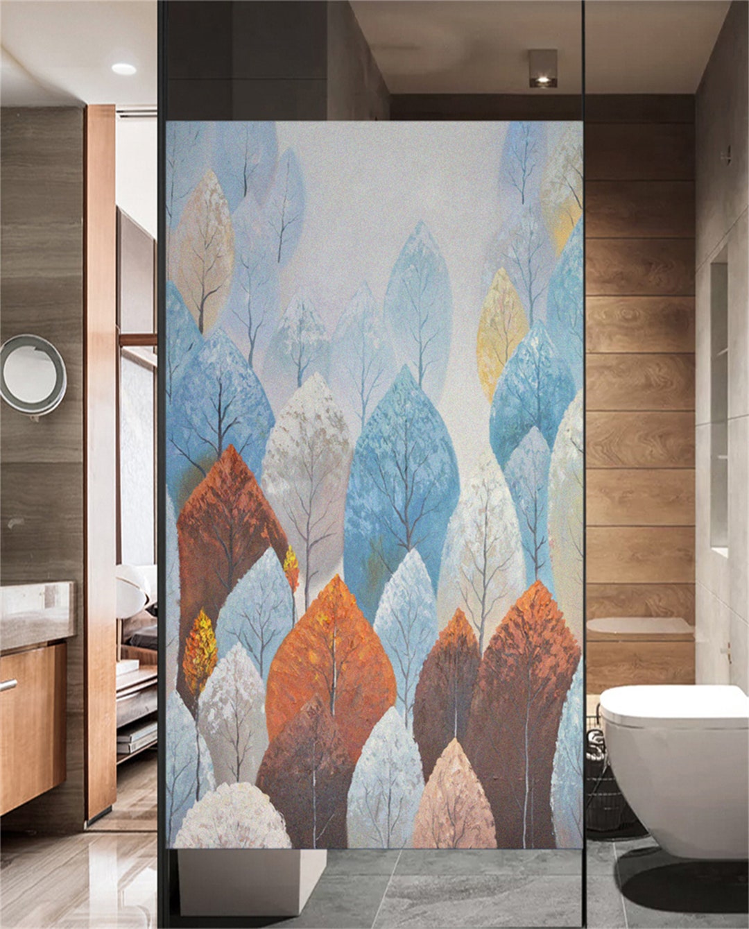 Window Film Frosted Glass Sticker Heat Insulation and Sunscreen Tree ...