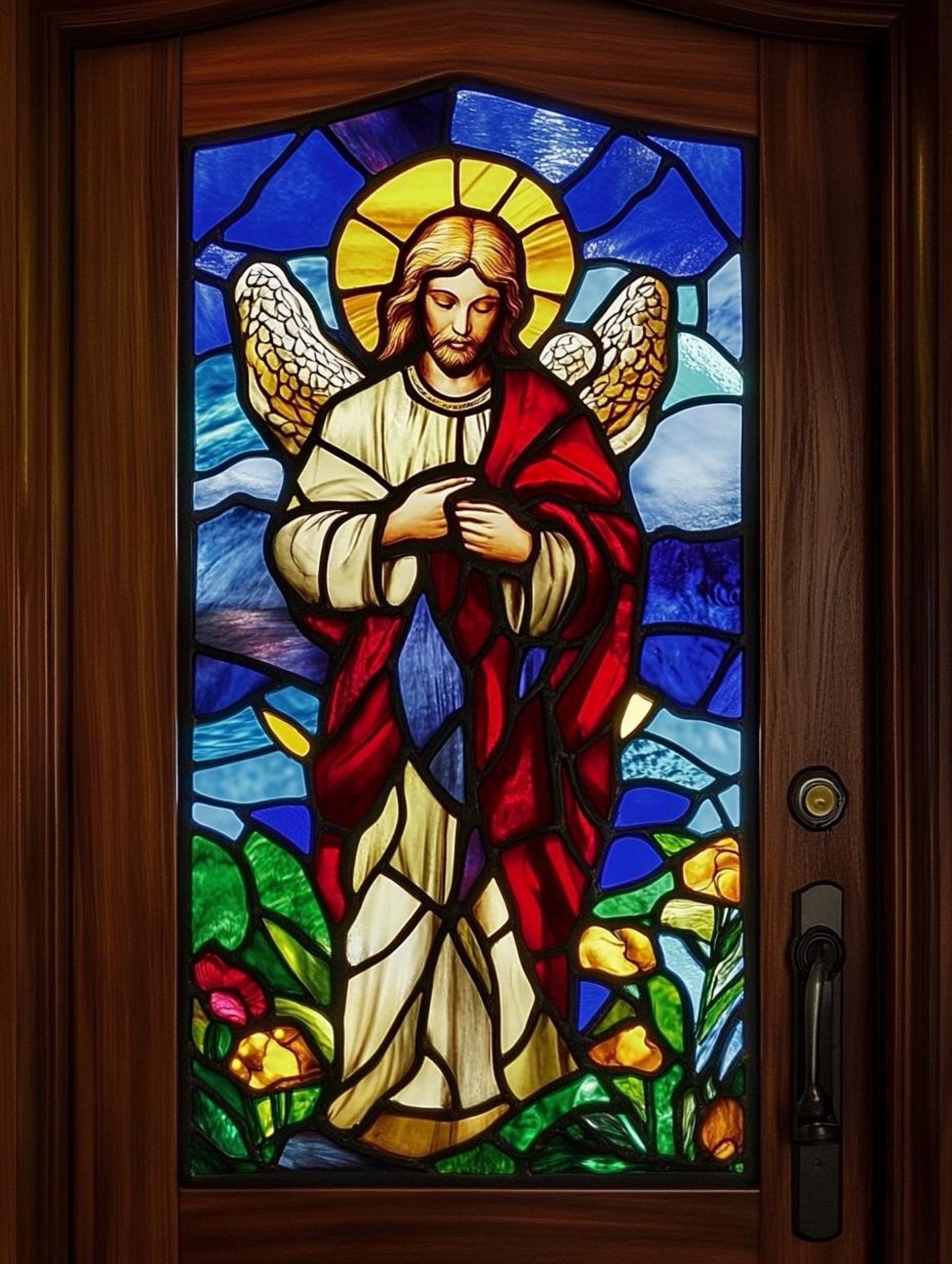 Customized Size Jesus Stained Glass Window Film Christian Decorative ...