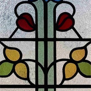 Custom Size Retro Prairie Style Stained Glass Window Film Frosted ...