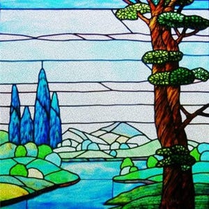 Custom Size Decorative Tree Themed Frosted Window Film Static Cling for ...
