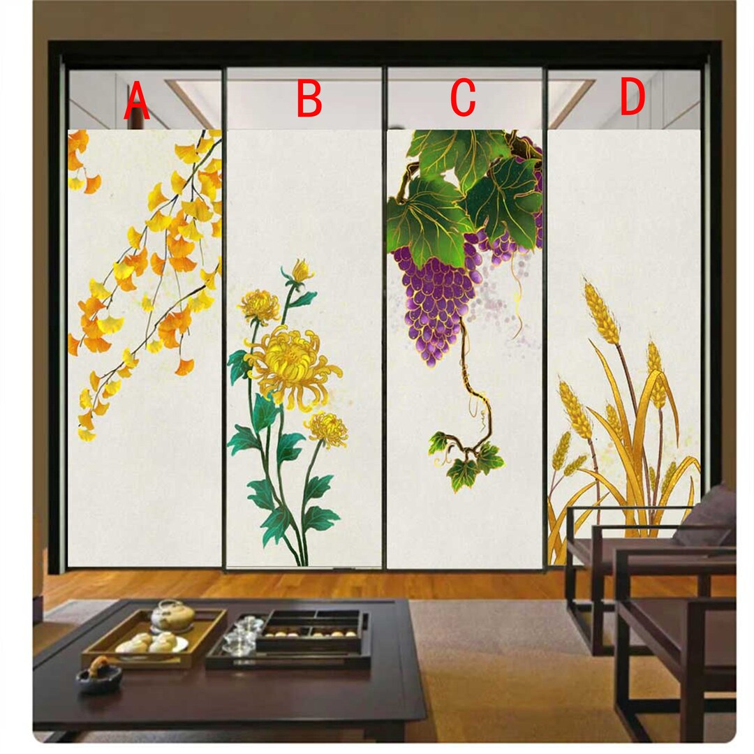 Custom Size Windows Film Privacy Decorative Plants Window Stickers No ...