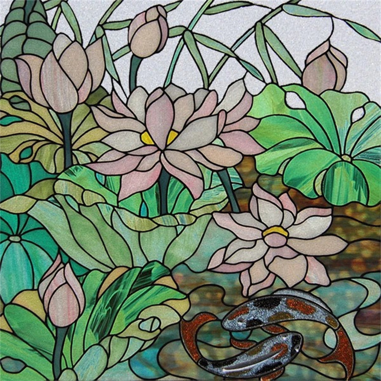 Customized Size Frosted Glass Films Animal Print Window Sticker for ...