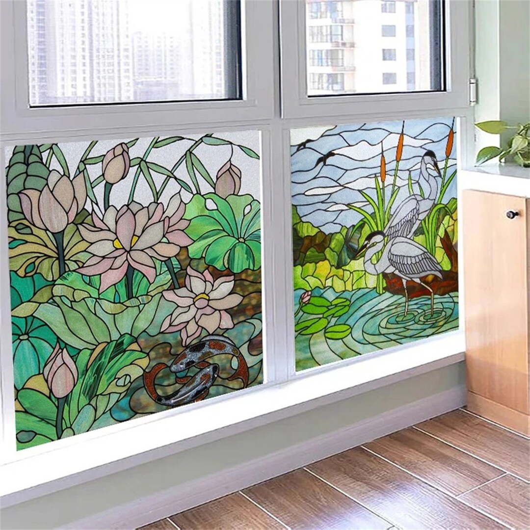 Customized Size Frosted Glass Films Animal Print Window Sticker for ...