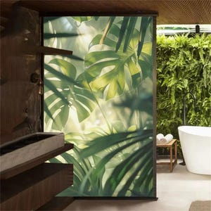 Custom Size Anti-uv Green Plant Window Film Frosted Privacy Glass Glue ...