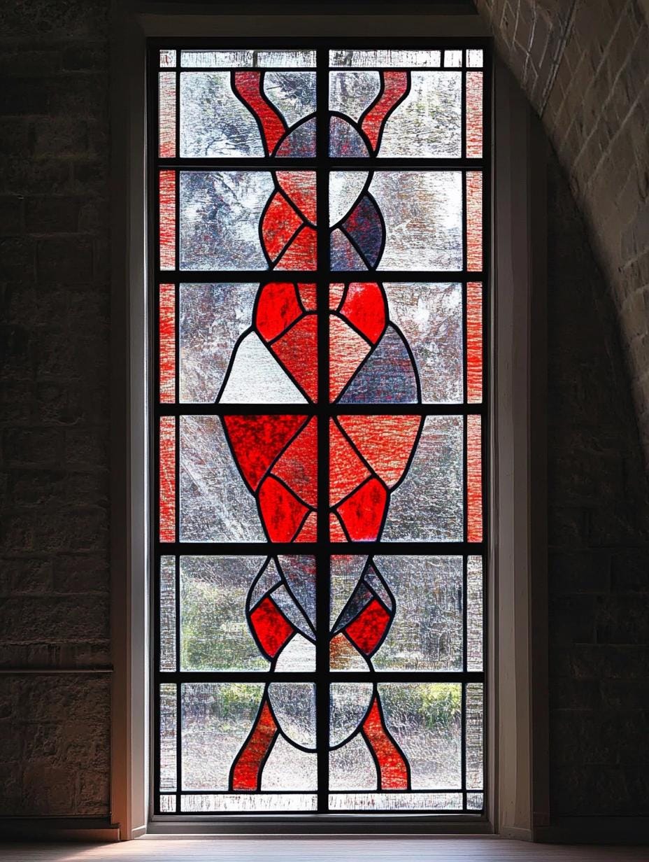 Customized Size Abstract Red Stained Glass Window Film Decorative ...