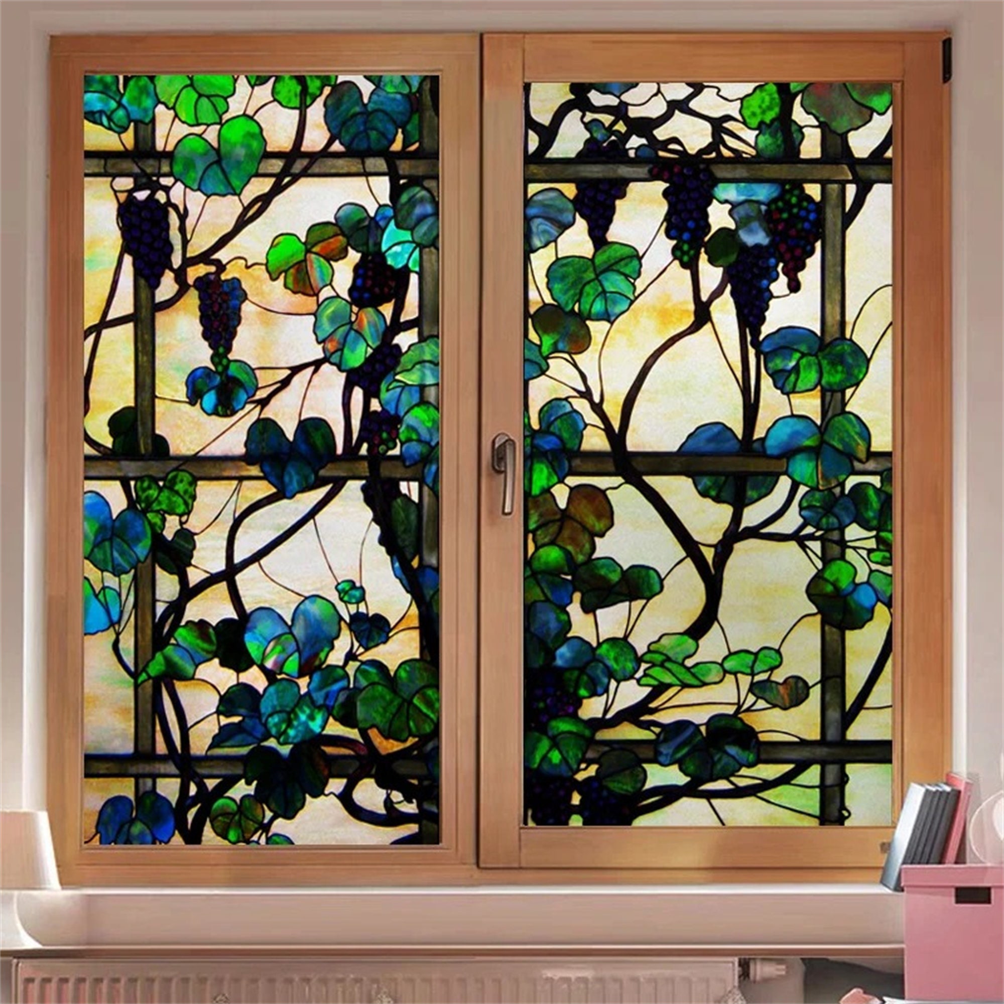 Customized Size Square Stained Glass Window Film Privacy Frosted Static ...