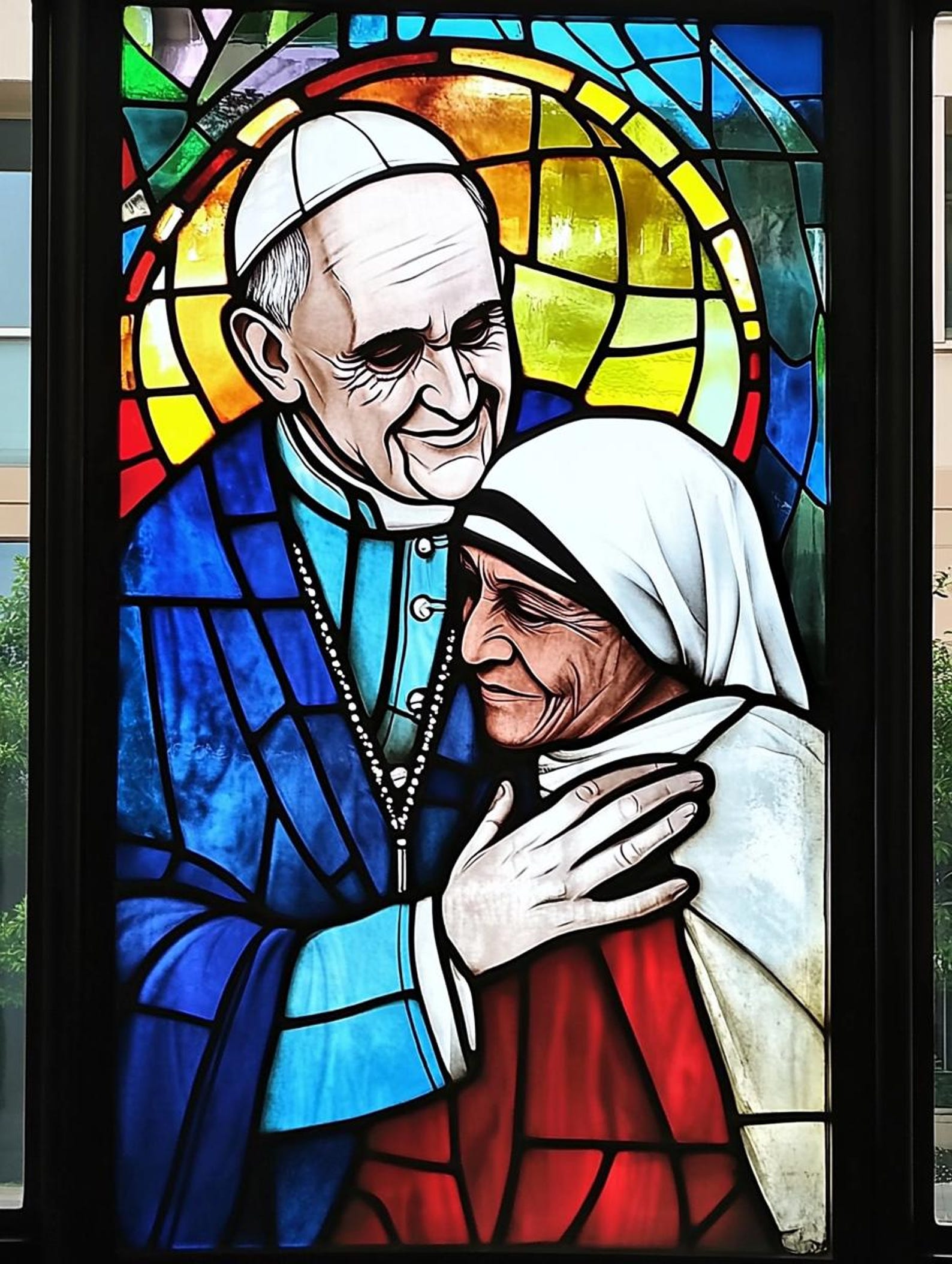 Customized Size Stained Glass Window Film Featuring Religious Saints ...