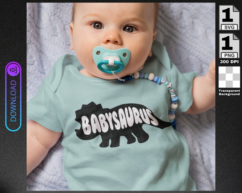 Babysaurus SVG, Minimalist PNG, Dinosaur Family Clipart, Digital ...