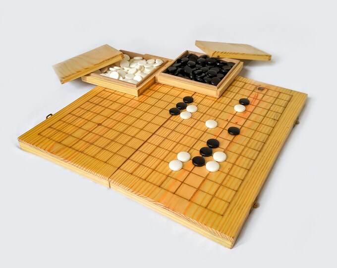 Natural Pine Wood Foldable Go Game 2-player-classic Chinese Strategy ...