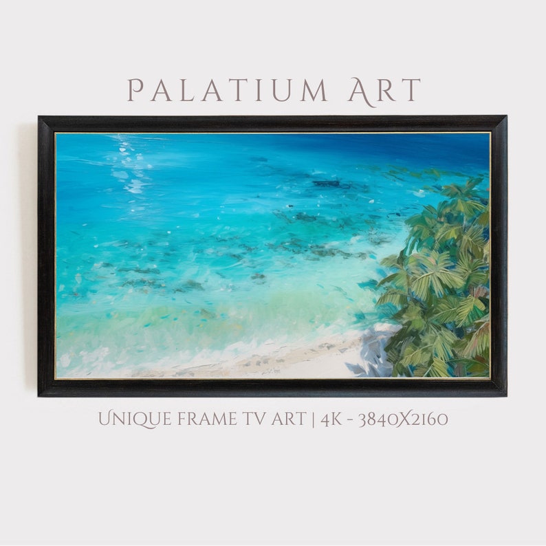 Tropical Beach Frame TV Painting, Summer TV Art, Summer Sea Painting ...