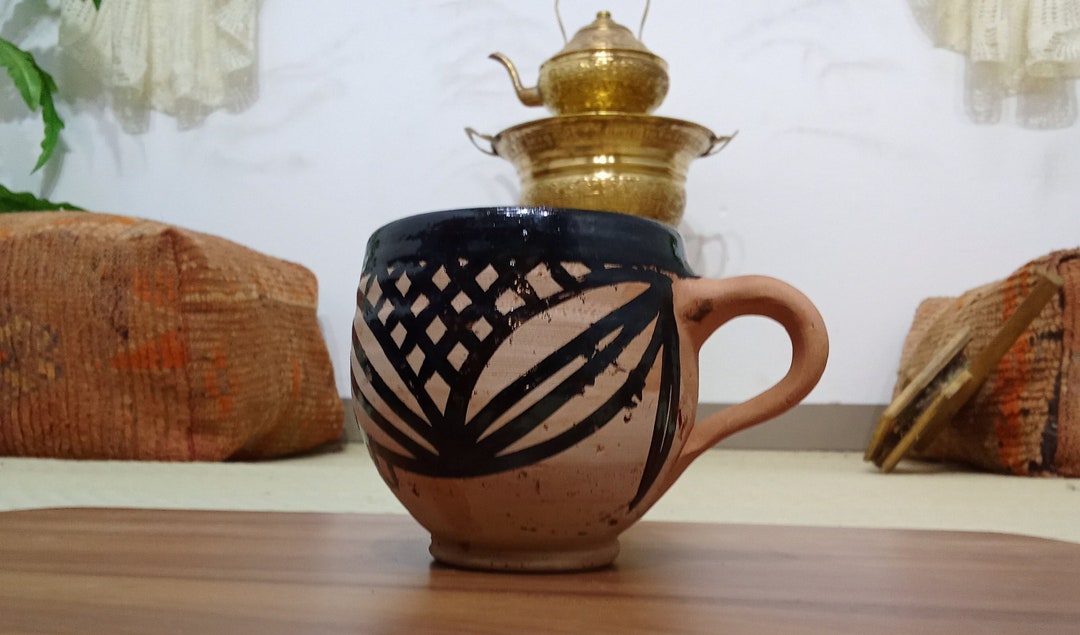 Traditional Moroccan Clay Water Cup, Handmade Moroccan Cup, Handcrafted ...