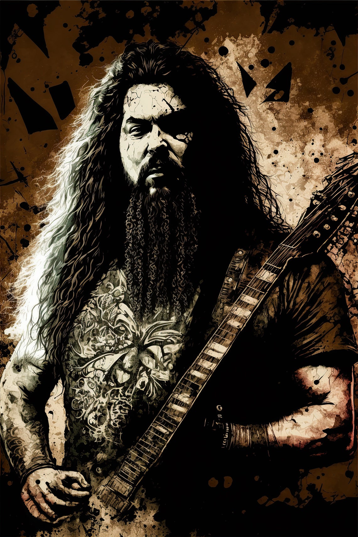 Dimebag Darrell Abbott Printable Wall Art, Wall Decor, Digital AI ...