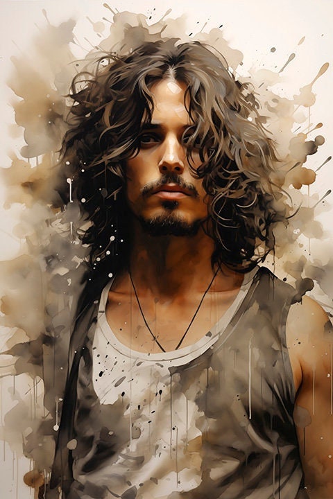 Chris Cornell Printable Wall Art, Wall Decor, Digital AI Assisted Art ...