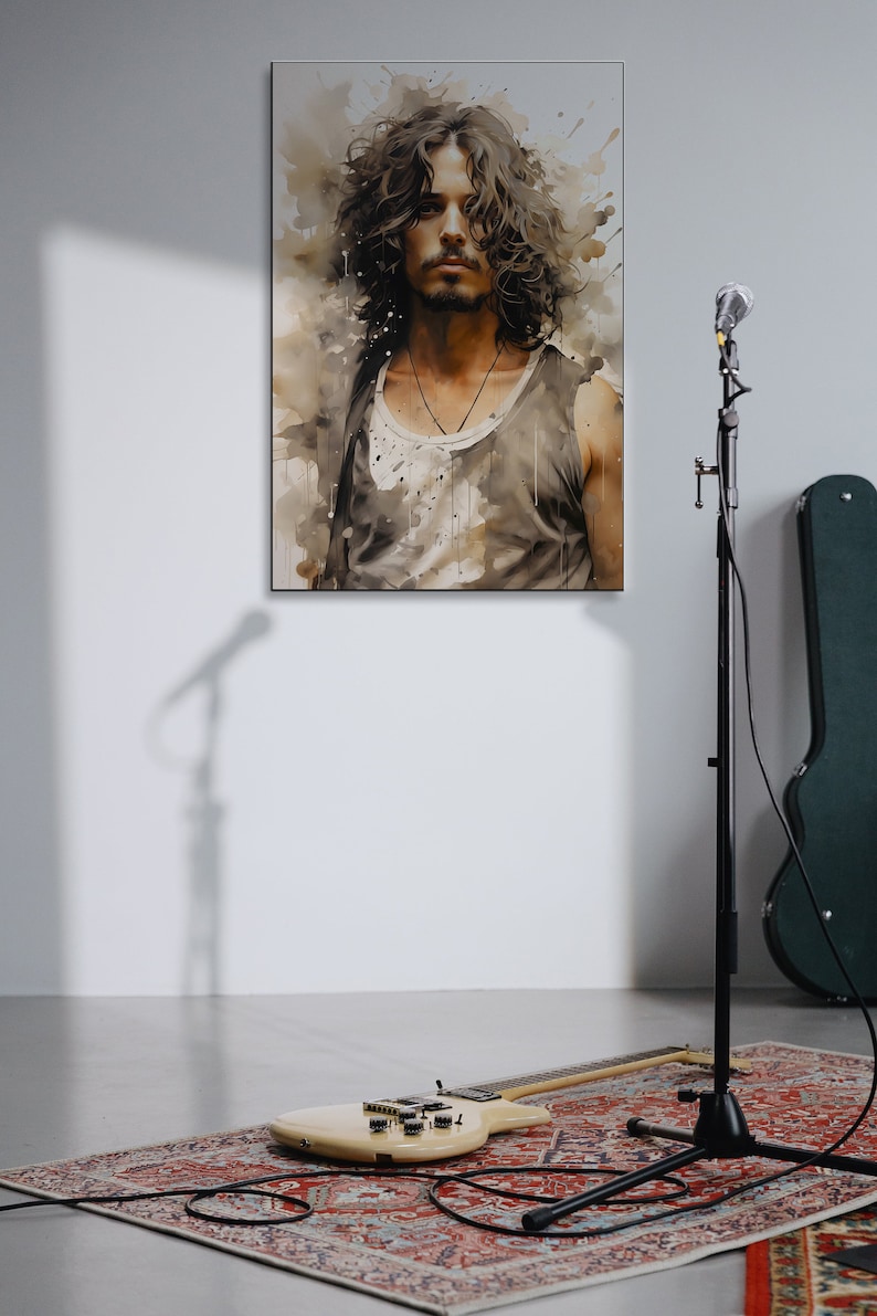 Chris Cornell Printable Wall Art, Wall Decor, Digital AI Assisted Art ...