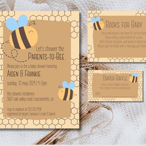 Parents to Bee Baby Shower Invitation Suite (editable Canva Download ...
