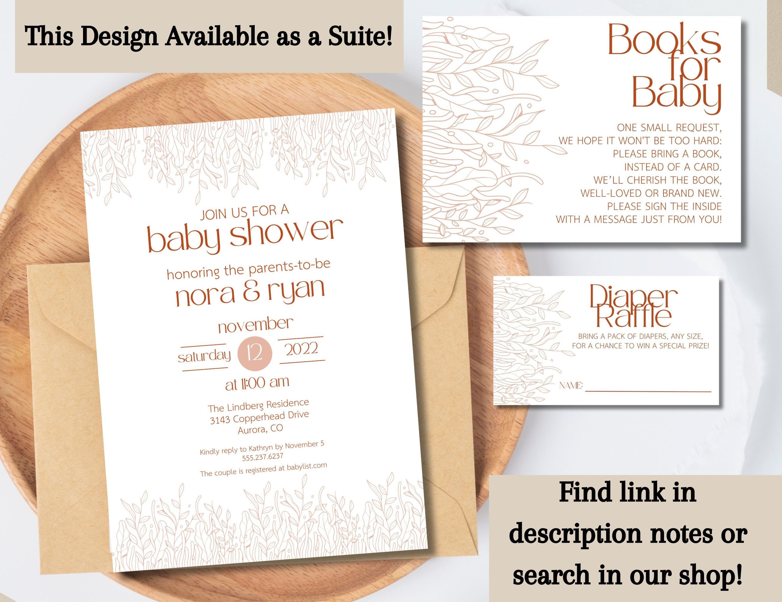 Minimalist Modern Floral Baby Shower Invitation- Editable Canva ...