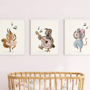 Dancing Minis - Quail Kids Room Wall Art PRINTABLE, Baby Nursery Room ...
