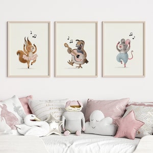 Dancing Minis - Quail Kids Room Wall Art PRINTABLE, Baby Nursery Room ...