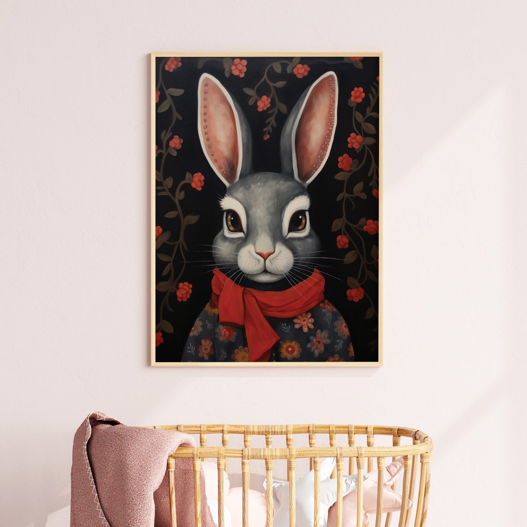 Rabbit Cute Animal Theme DIGITAL Printable Art for Kids Room, Nurseries ...