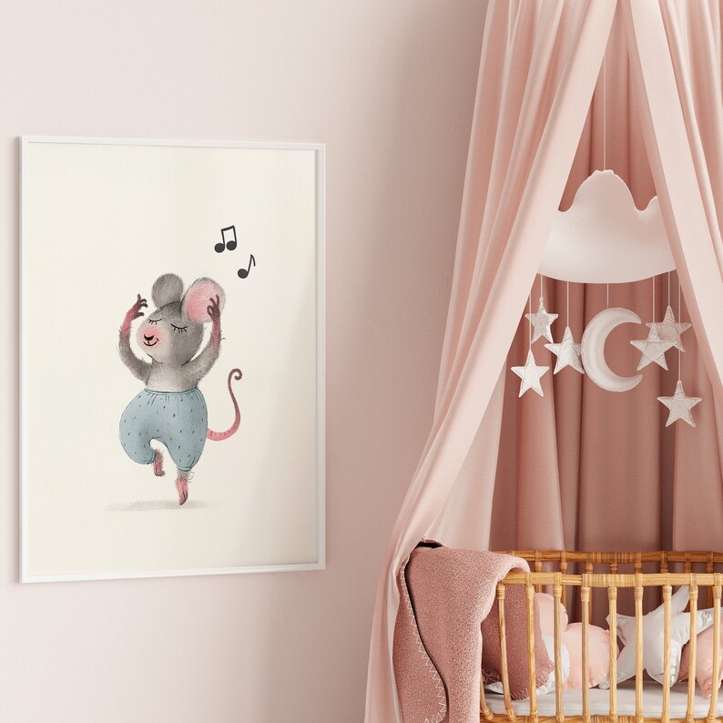 Dancing Minis Quail Kids Room Wall Art PRINTABLE, Baby Nursery Room Art ...