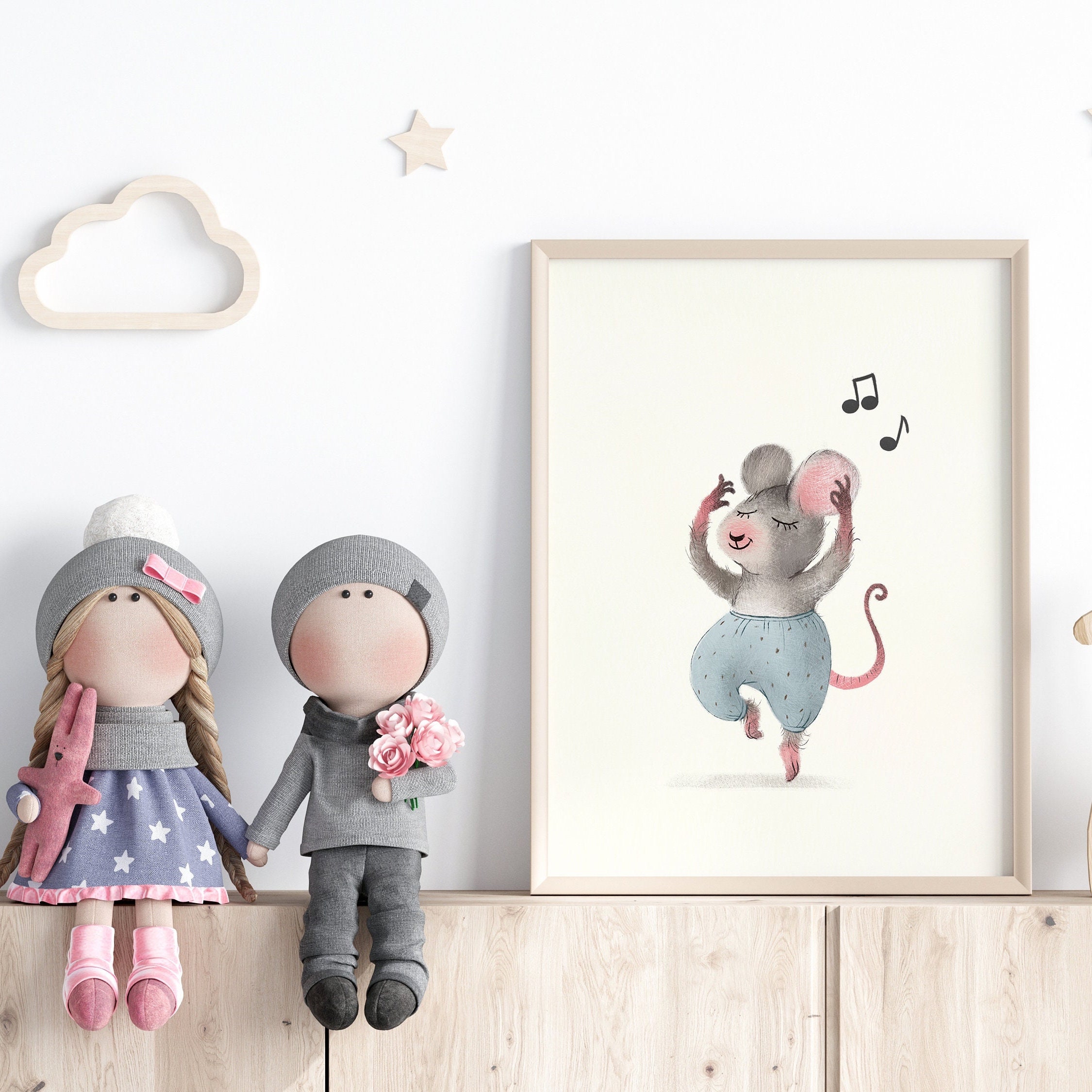 Dancing Minis Quail Kids Room Wall Art PRINTABLE, Baby Nursery Room Art ...