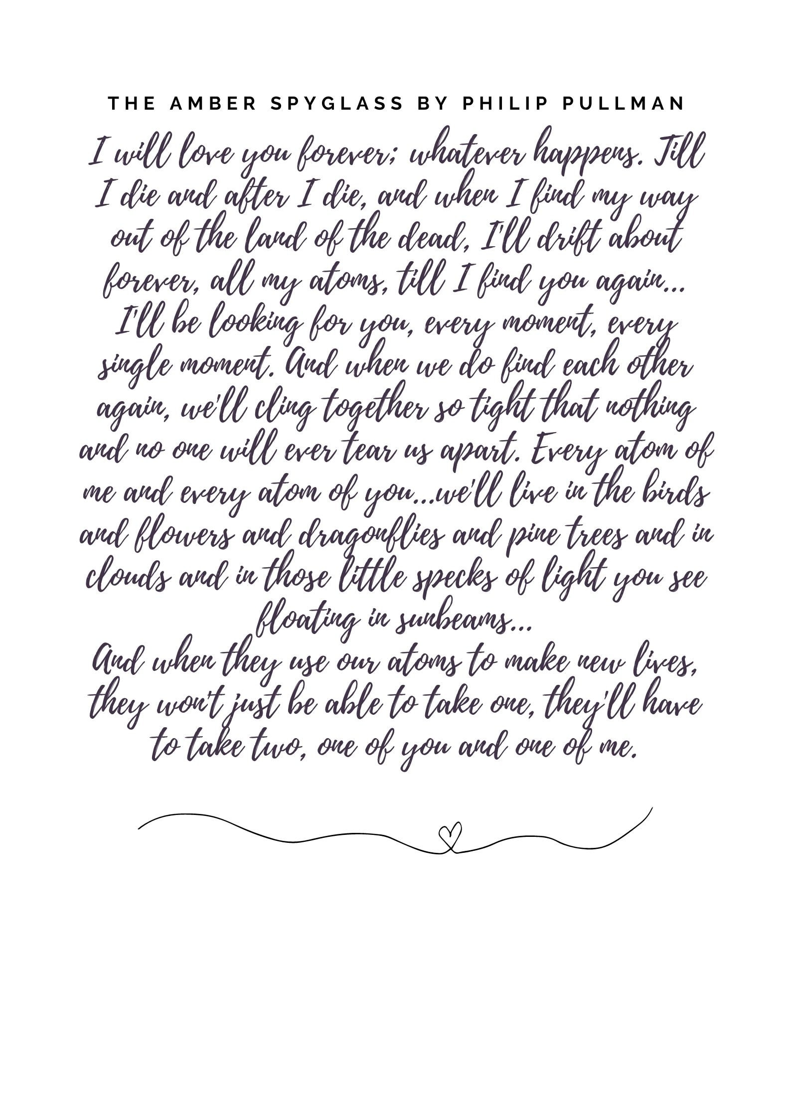 The Amber Spyglass Wedding Reading Digital Download - Etsy