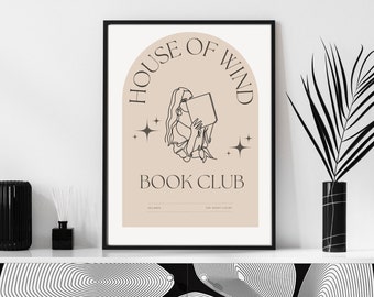 House of Wind Book Club Pink Wall Print ACOTAR ACOSF Bookish Wall Art ...