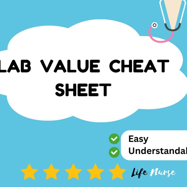 Nursing Lab Value Cheat Sheet - Etsy