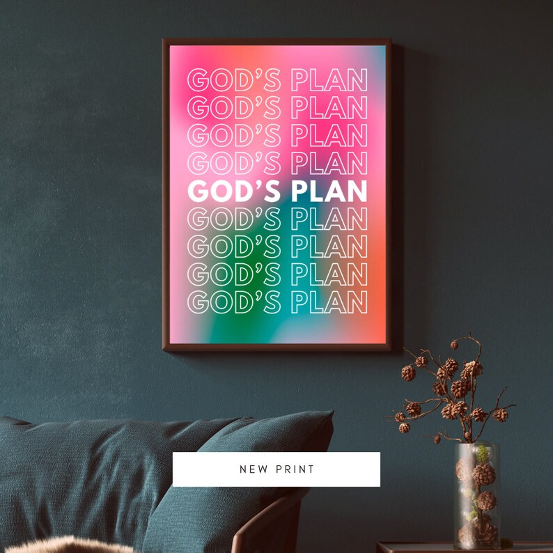 GODS PLAN Wall Art Poster colorful Multi color - Etsy
